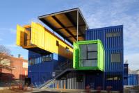 China Exhibition Center Prefab Shipping Container Homes / Prefab Storage Container Homes With Yards for sale