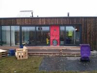 China Beautiful Prefab Container Homes Aluminium Windows Shopping Center Market Bazaar With Glass Door for sale