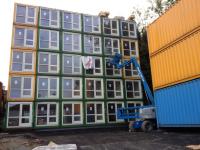 China 5 Layers Prefabricated Steel House / Prefab Steel House With French Windows Scenery View for sale