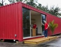 China Home Living Flat Pack Container / Modern Prefab Container Homes Rock Wool Sandwich Panel for sale