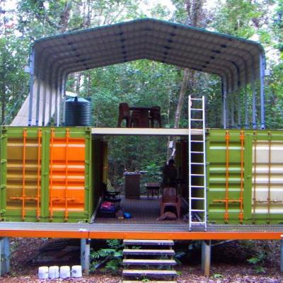 China Home Living Flat Pack Container / Modern Prefab Container Homes Rock Wool Sandwich Panel for sale
