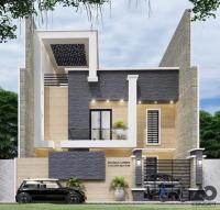 China 4 Rooms 2 Layers Prefab 318m2 Light Gauge Steel House for sale