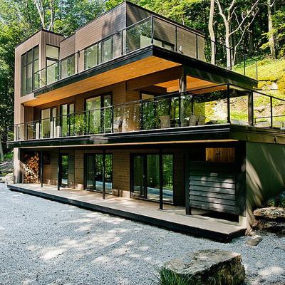 China 87SQM Pre Fab Steel Homes , Modular Steel Kit Homes Laminated Flooring for sale