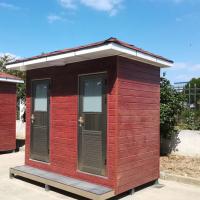 China Customized 10m2 Portable Toilet With The Glass Door And Double Layer Glass Window for sale
