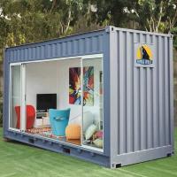 China Galvanized Steel Frame Flat Pack Shipping Container Tiny Houses Coffee Shop for sale