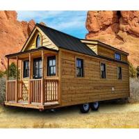 China 2 Bedrooms Prefabricated Trailer Mobile Light Steel Wooden Tiny House On Wheels for sale