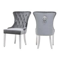China Modern 0.2CBM SS Dining Chairs Home Furniture Velvet Fabric Dining Chairs for sale