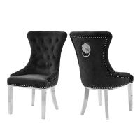 China Modern 0.2CBM SS Dining Chairs Home Furniture Velvet Fabric Dining Chairs for sale