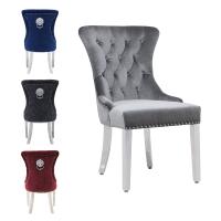 China Modern 0.2CBM SS Dining Chairs Home Furniture Velvet Fabric Dining Chairs for sale