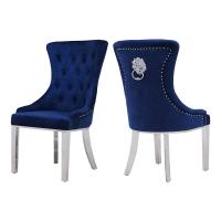 China Modern 0.2CBM SS Dining Chairs Home Furniture Velvet Fabric Dining Chairs for sale