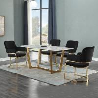 China 0.7CBM 20mm Modern Rectangle Dining Table Stainless Steel Frame for sale