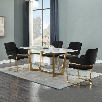 China 0.7CBM 20mm Modern Rectangle Dining Table Stainless Steel Frame for sale
