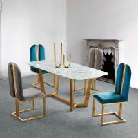 China 0.7CBM 20mm Modern Rectangle Dining Table Stainless Steel Frame for sale