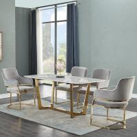 China 0.7CBM 20mm Modern Rectangle Dining Table Stainless Steel Frame for sale