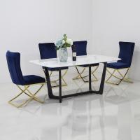 China 0.7CBM 20mm Modern Rectangle Dining Table Stainless Steel Frame for sale