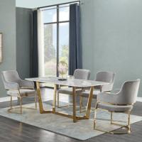 China 0.7CBM 20mm Modern Rectangle Dining Table Stainless Steel Frame for sale