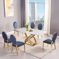 China 180x90x75cm Luxury White Dining Table Smooth Touch Rectangle Marble Table for sale