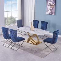 China 180x90x75cm Luxury White Dining Table Smooth Touch Rectangle Marble Table for sale