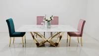 China ODM Modern Dining Room Furniture 123kg Tempered Glass Rectangular Table for sale
