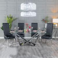 China ODM Modern Dining Room Furniture 123kg Tempered Glass Rectangular Table for sale