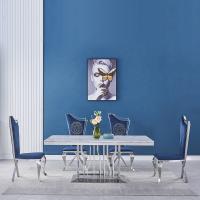 China Gold Silver Leg 0.49m3 SS Dining Tables 20 - 40mm Artificial Marble Top for sale