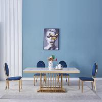 China Gold Silver Leg 0.49m3 SS Dining Tables 20 - 40mm Artificial Marble Top for sale