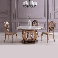 China QIANCHENG Anti Oxidation SS Dining Tables Dia130x75cm Round Marble Top for sale