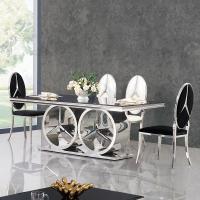 China 160kg Stainless Steel Dining Table Set Marble Top 78inchx40inchx30inch for sale