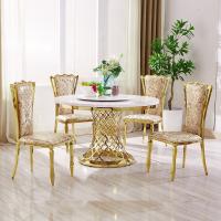 China 51x30inch Minimalist Round Dining Table 6 Seater Dining Table And Chairs for sale