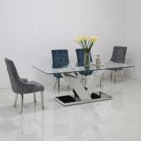 China Rose Gold 180x90x75cm SS Dining Tables Durable Marble Dining Room Table for sale