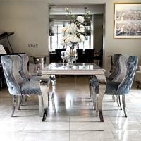 China Europe 0.16CBM SS Dining Chairs Modern Fabric Sponge Filler for sale