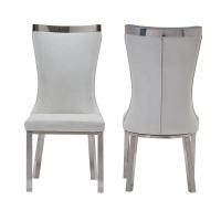 China Luxury Chrome SS Dining Chairs softness Upholstered Dining Room Chair for sale