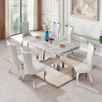 China Luxury Chrome SS Dining Chairs softness Upholstered Dining Room Chair for sale