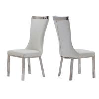 China Luxury Chrome SS Dining Chairs softness Upholstered Dining Room Chair for sale