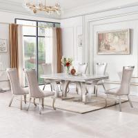 China Luxury Chrome SS Dining Chairs softness Upholstered Dining Room Chair for sale