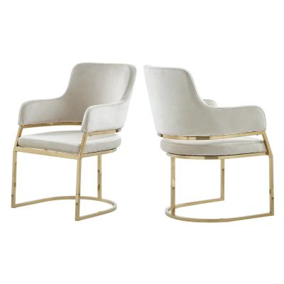 China Metal Frame 54x58x84cm European Style Dining Chair 10kg with flannel seat cushion for sale