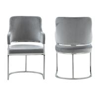 China Metal Frame 54x58x84cm European Style Dining Chair 10kg with flannel seat cushion for sale