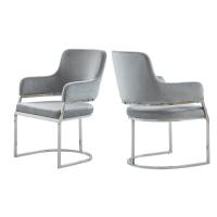 China Metal Frame 54x58x84cm European Style Dining Chair 10kg with flannel seat cushion for sale