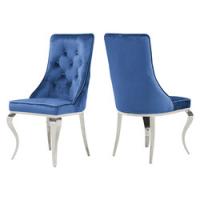 China Grey Fabric SS Dining Chairs Modern Sliver For Upscale Hotel Restaurants for sale