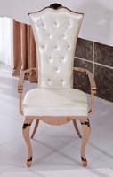 China White Modern Crystal PU Leather Dining Chairs 10.5kg 201 Stainless Steel frame for sale