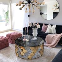 China Round Dia 100cmx45cm  SS Coffee Table for Italian Contemporary Living Room for sale