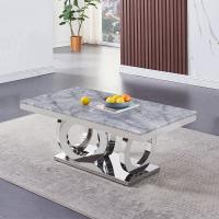 China Italian Style Length 130cm Square Marble Coffee Table Stable Stainless Steel Frame for sale