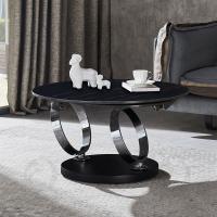 China Home Office 0.16cbm SS Coffee Table Gold Base Sinter Stone top for sale