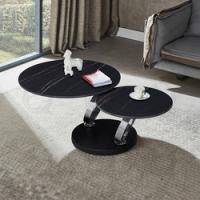 China Home Office 0.16cbm SS Coffee Table Gold Base Sinter Stone top for sale