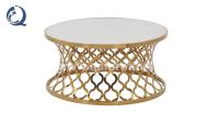 China Modern Style Dia 90cm SS Coffee Table Round Shape Golden frame for sale