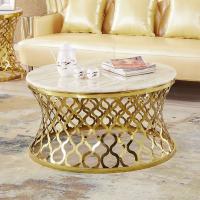 China Modern Style Dia 90cm SS Coffee Table Round Shape Golden frame for sale