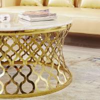 China Modern Style Dia 90cm SS Coffee Table Round Shape Golden frame for sale