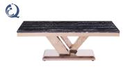 China 0.2CBM 78kg Marble Top Center Table No Folded Rose Gold Legs for sale