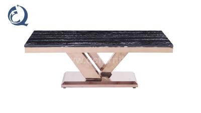 China 0.2CBM 78kg Marble Top Center Table No Folded Rose Gold Legs for sale