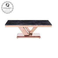 China 0.2CBM 78kg Marble Top Center Table No Folded Rose Gold Legs for sale